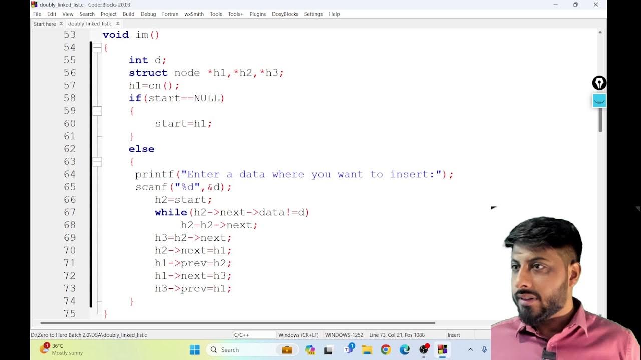 Lecture 15 DSA: Doubly Linked List | PART-2 - YouTube