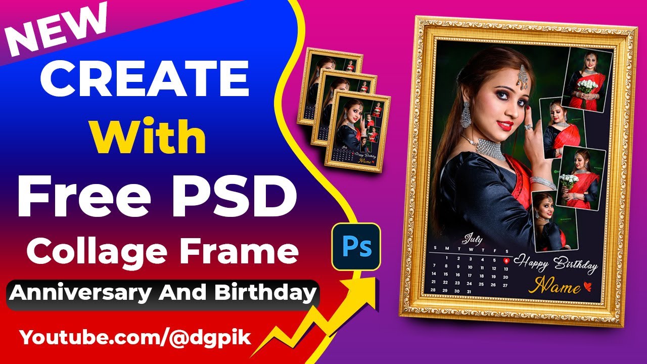 Create Customized Photo Frame With Free PSD | Anniversary & Birthday ...