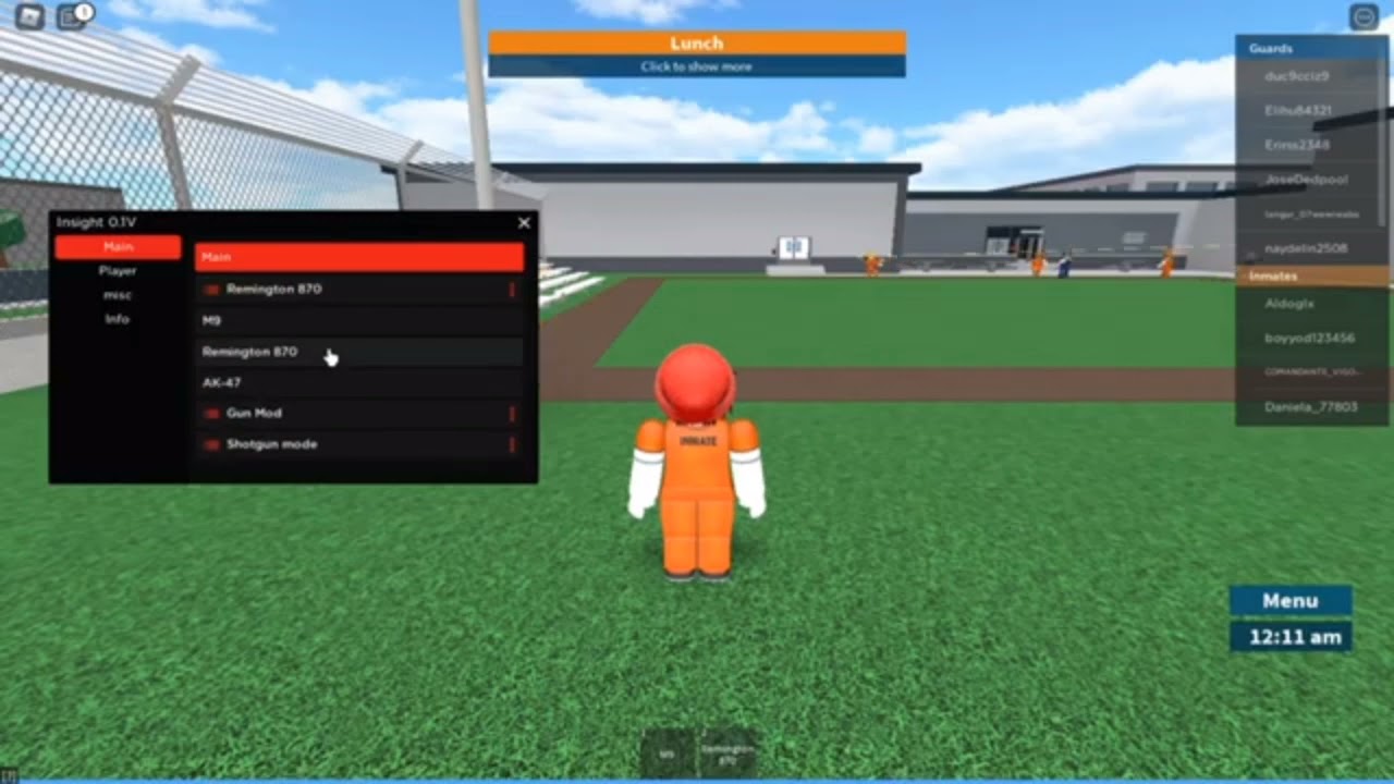Prison Life script (Insight hub!) gun spawner and gun mod plus break ...
