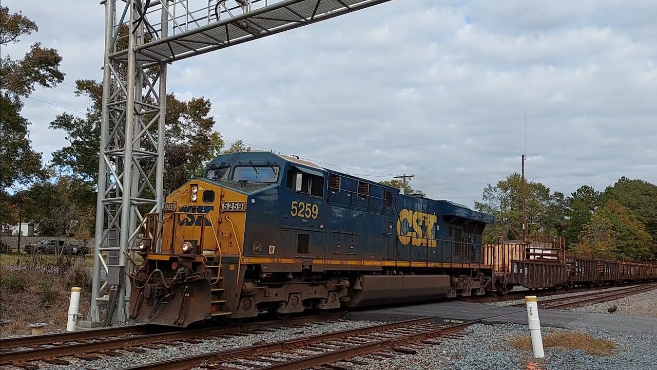 CSX welded rail train headed Southbound @ Catawba sc with CSXT 5259 in the lead 10/27/22🇺🇲 - YouTube