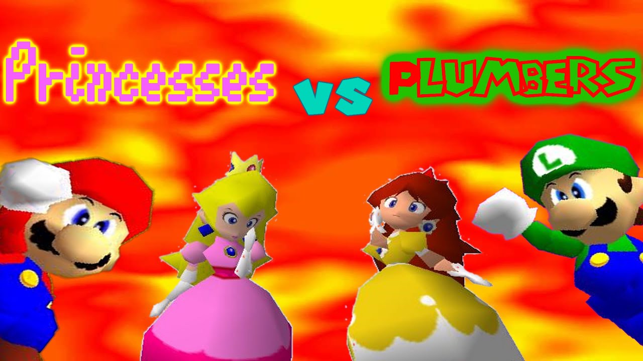 Super mario 64 bloopers: PRINCESSES VS PLUMBERS - YouTube