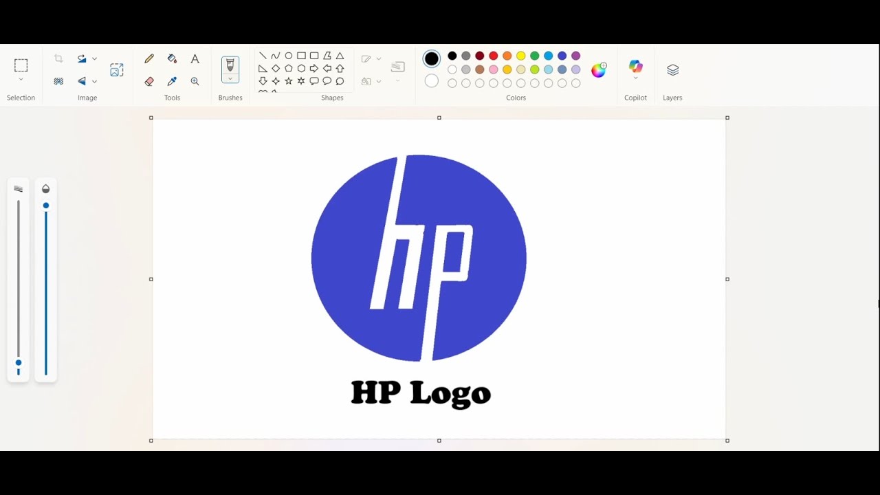 How to Draw an HP Logo in Paint - YouTube