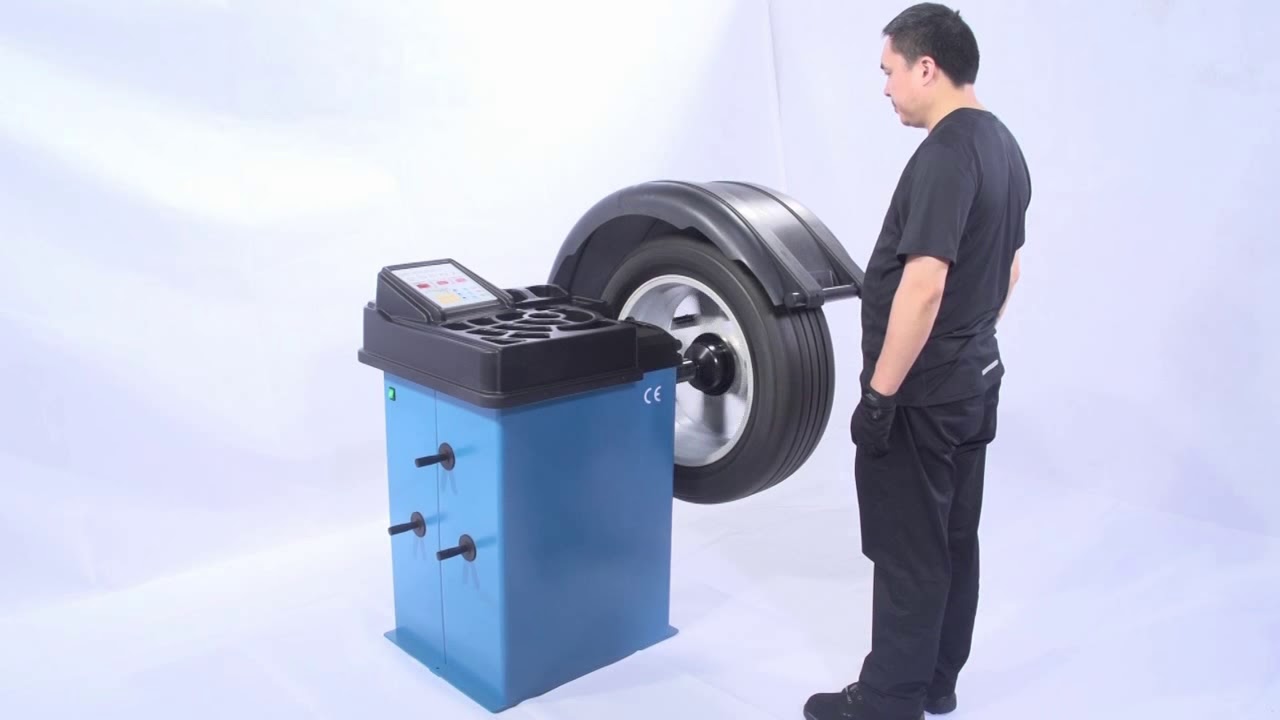 Tire Balancer operation of APO 7085AS Wheel balancers - YouTube