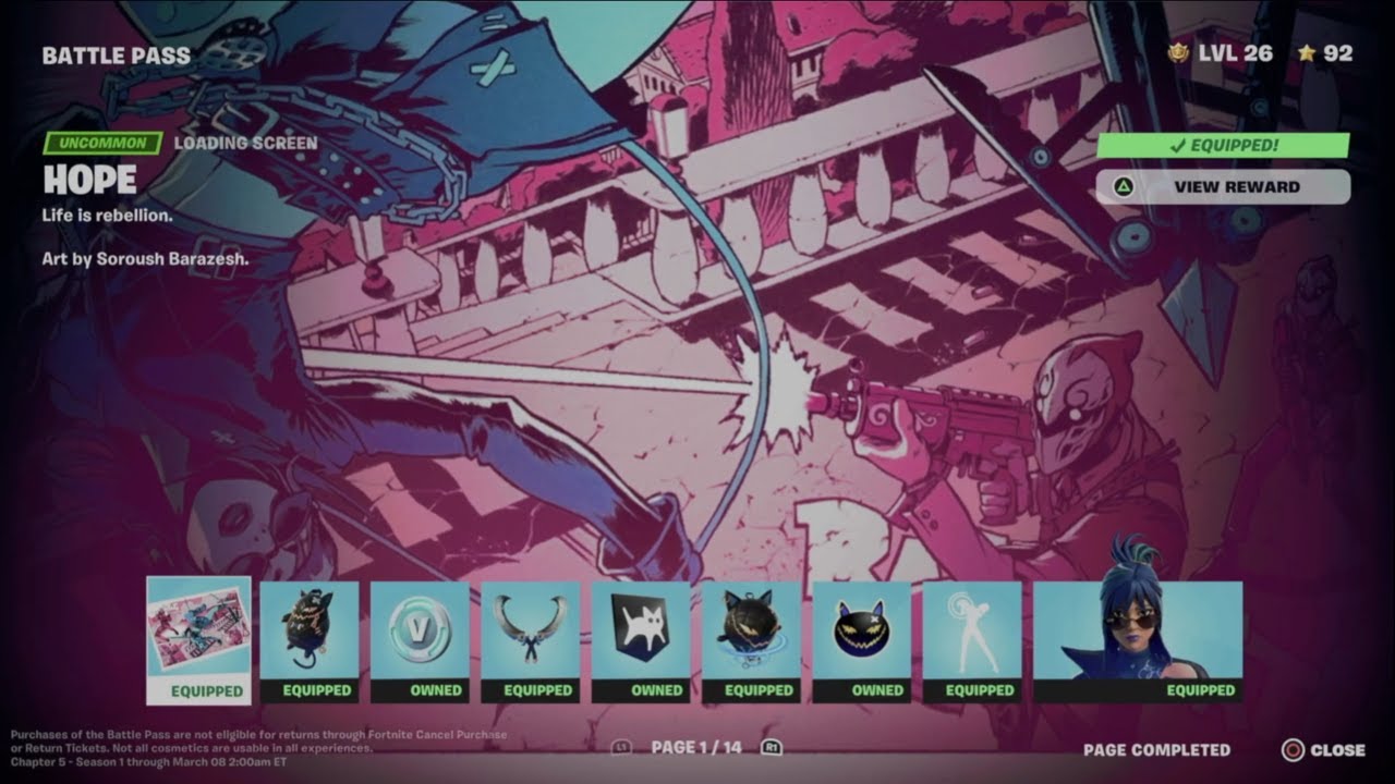 How to Unlock Hope Loading Screen in Fortnite | Battle Pass Page 1 ...