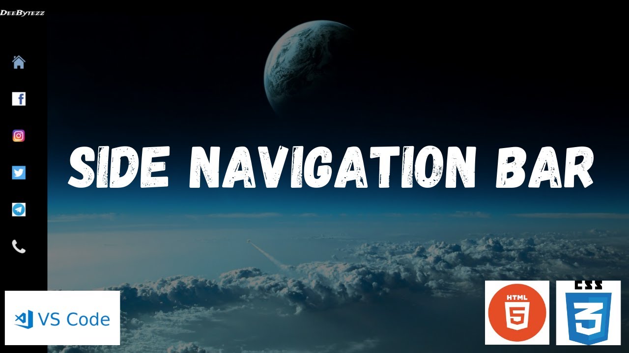 Side Navigation Bar Using HTML and CSS - YouTube