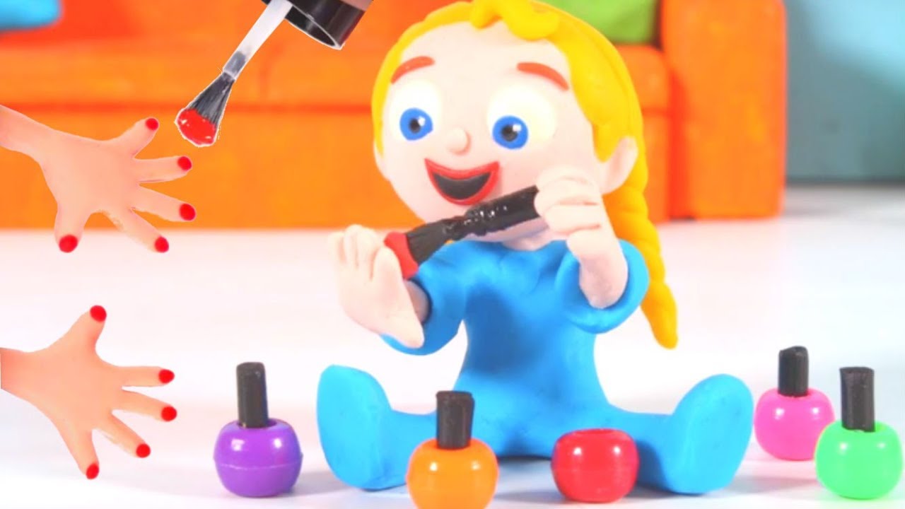 Girls Doing Her Nails Cartoons For Kids - YouTube