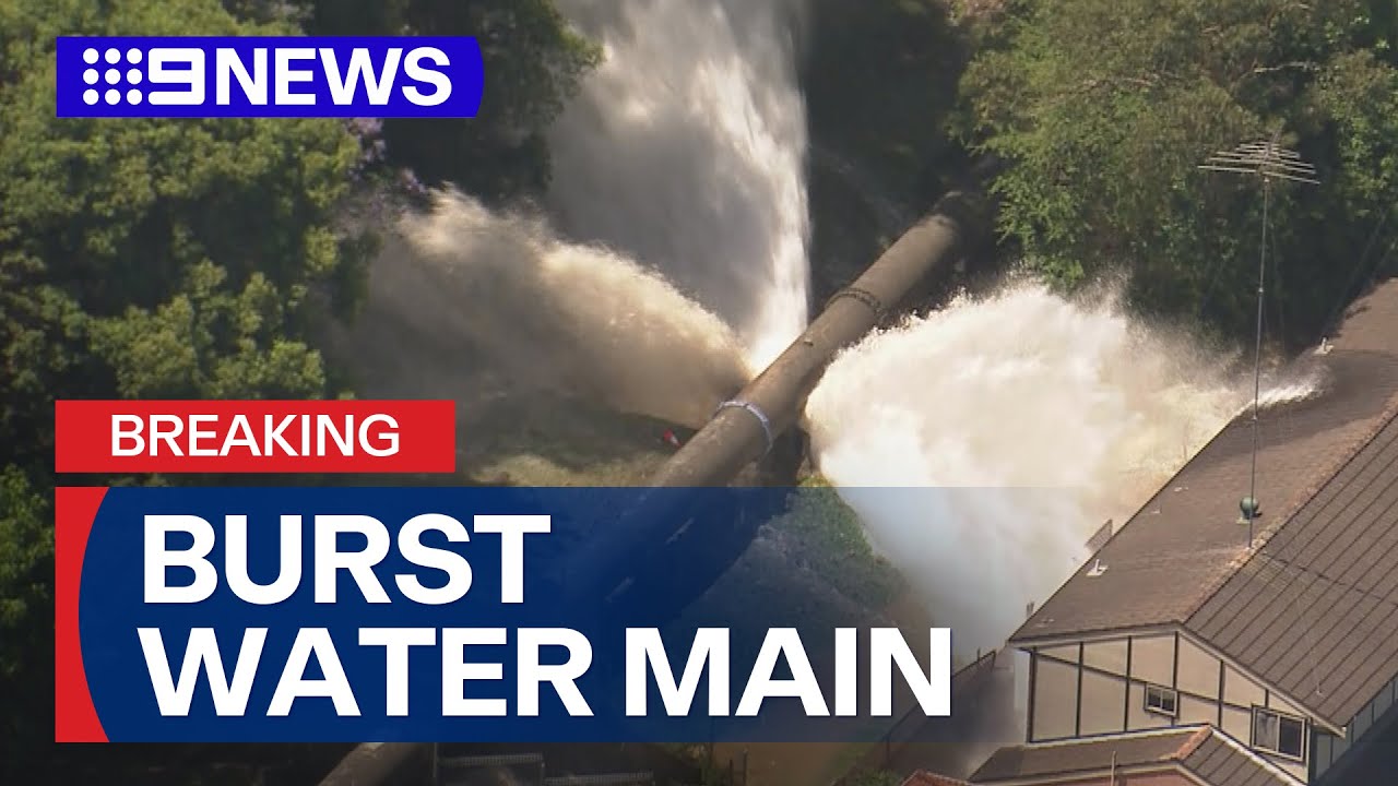 BREAKING: Burst water main sends water gushing into Sydney home | 9 ...