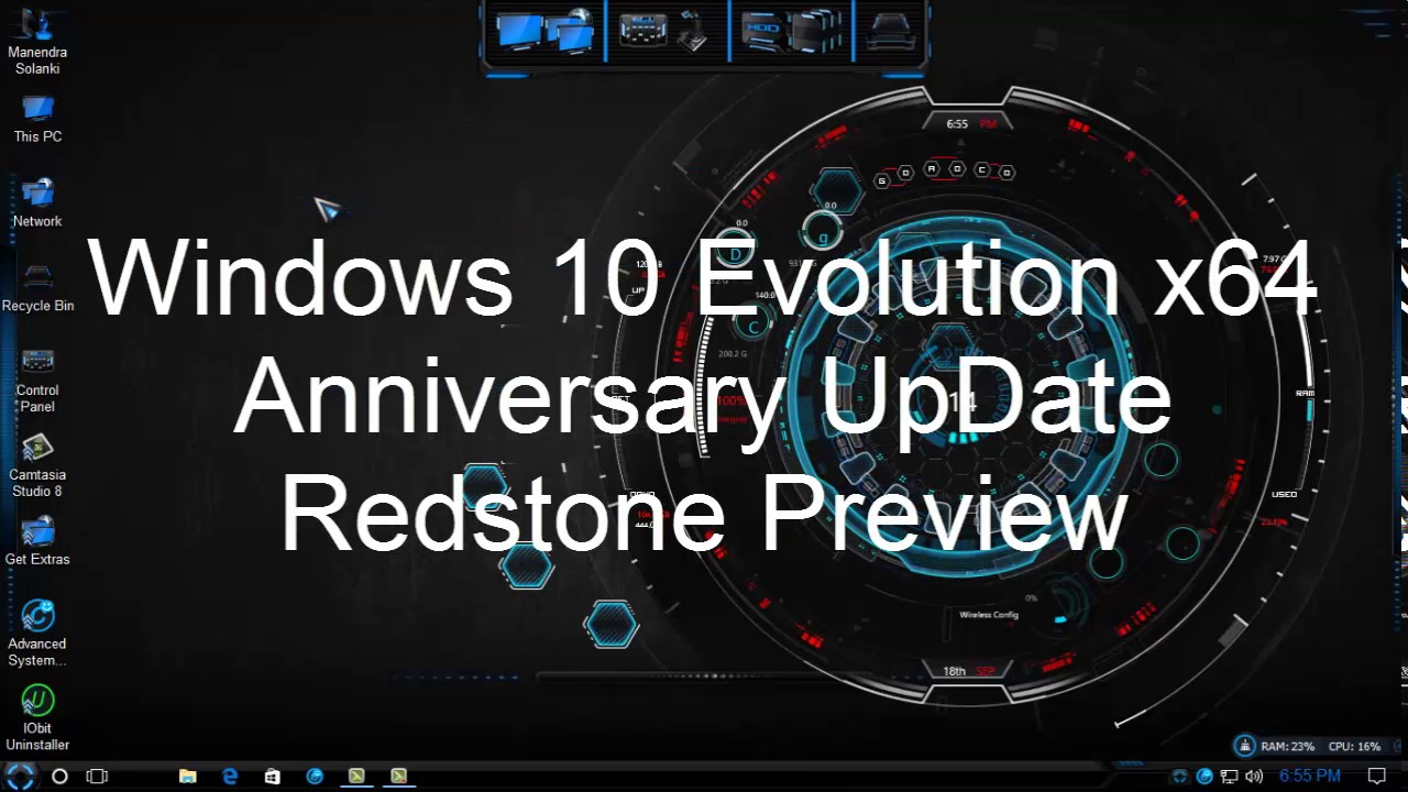 Windows 10 Evolution X64 Anniversary Update Redstone Preview - YouTube