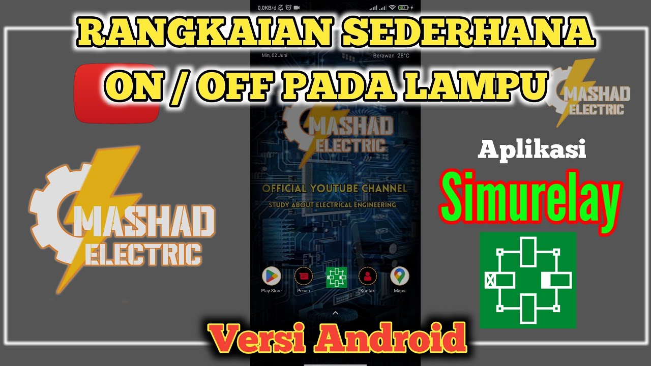 Tutorial Simulasi Rangkaian On / Off Lampu 1 saklar || APK SIMURELAY ...