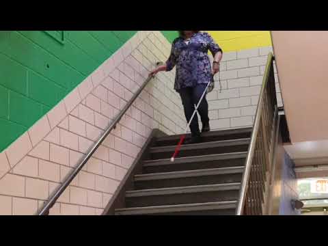 KSSB O&M - Cane Techniques on the Stairs - YouTube
