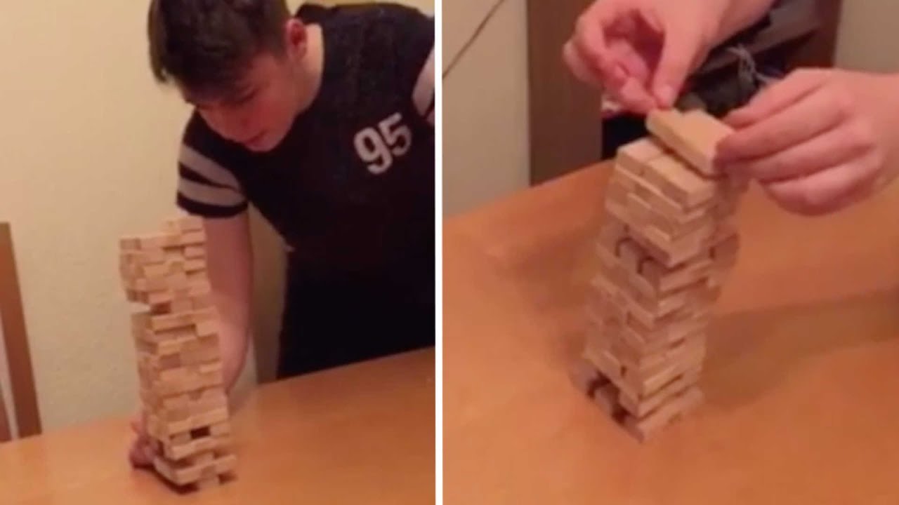 Teen Pulls Skilled Jenga Move - YouTube