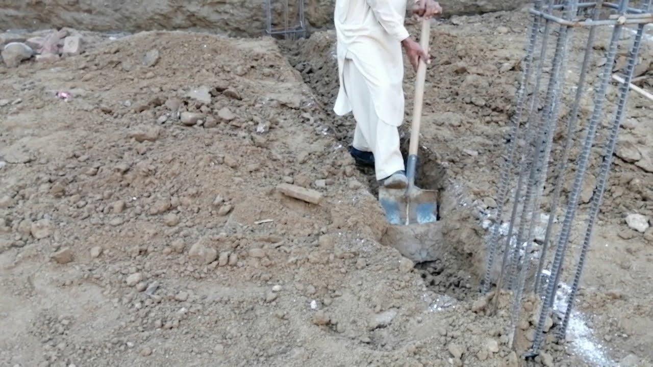 Plinth Beam Excavation and Reinforcement on Construction Site - Civil ...