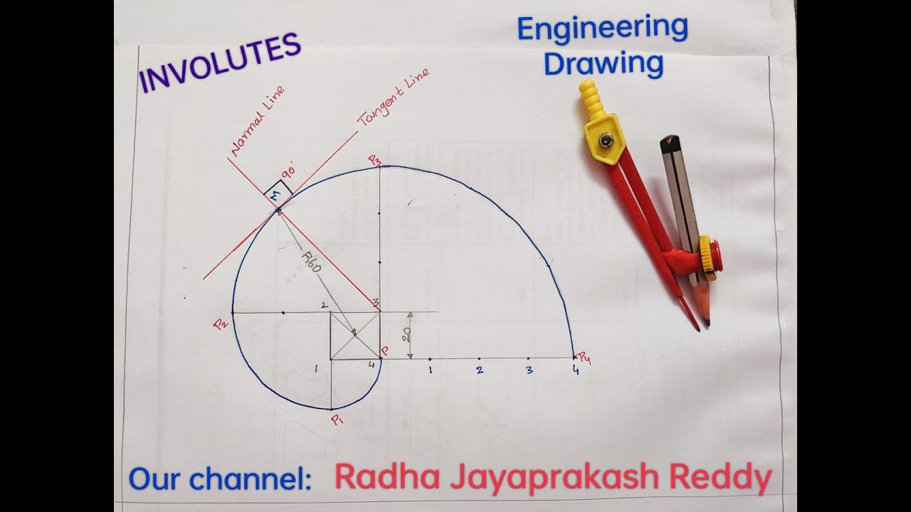 To draw an involute of a given Square in Engineering Drawing - YouTube