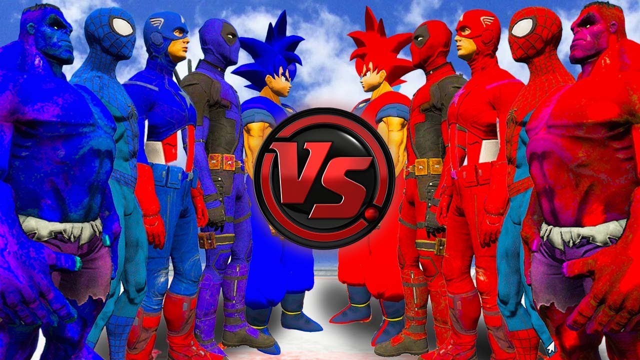 WHO WILL WIN SUPERHEROES RED vs BLUE in EPIC BATTLE? - YouTube
