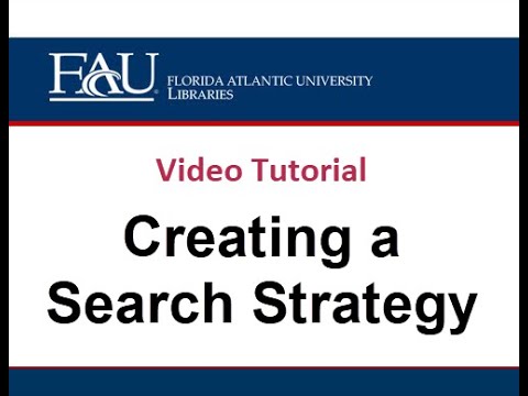 Creating a Search Strategy - YouTube