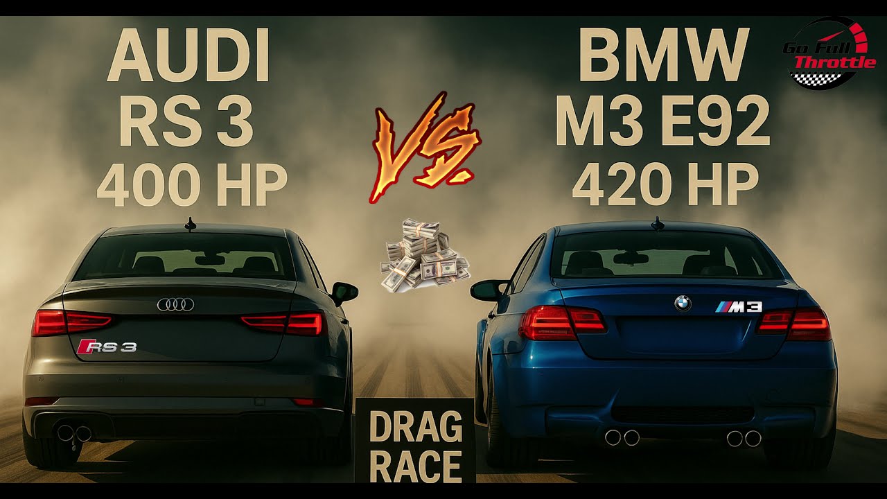 💰 $47K vs $35K Money 🔥 Audi RS3 400 HP vs BMW M3 E92 420 HP – V8 Drama ...