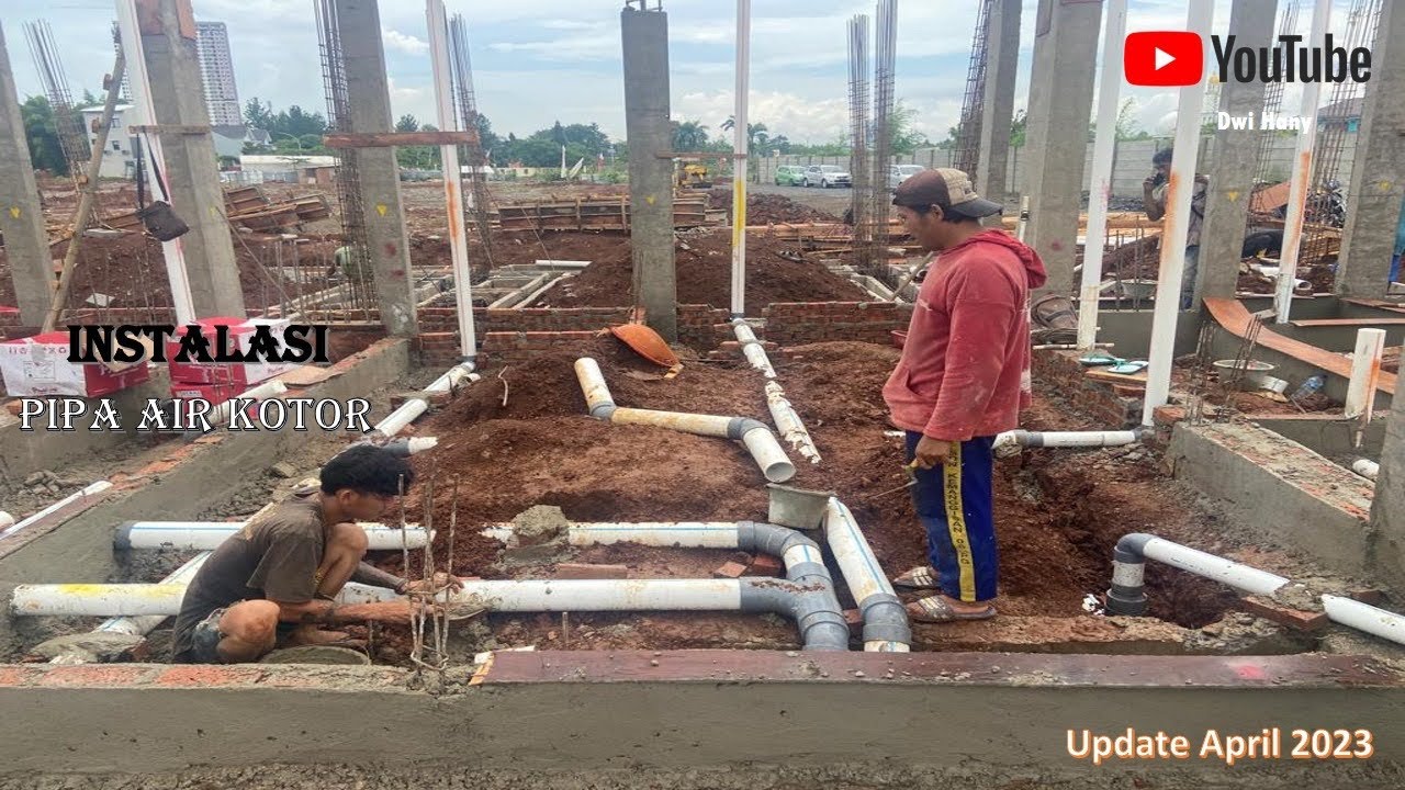 Cara yang benar‼️Rangkaian / instalasi pipa air kotor tertanam didalam ...