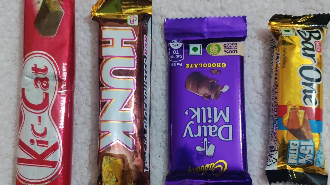 Kic- cat vs Hunk vs Dairy Milk vs Bar one - YouTube