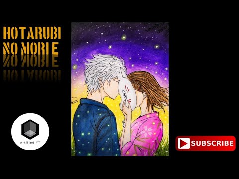 HOTARUBI NO MORI E DRAWING WITH OIL PASTELS - YouTube