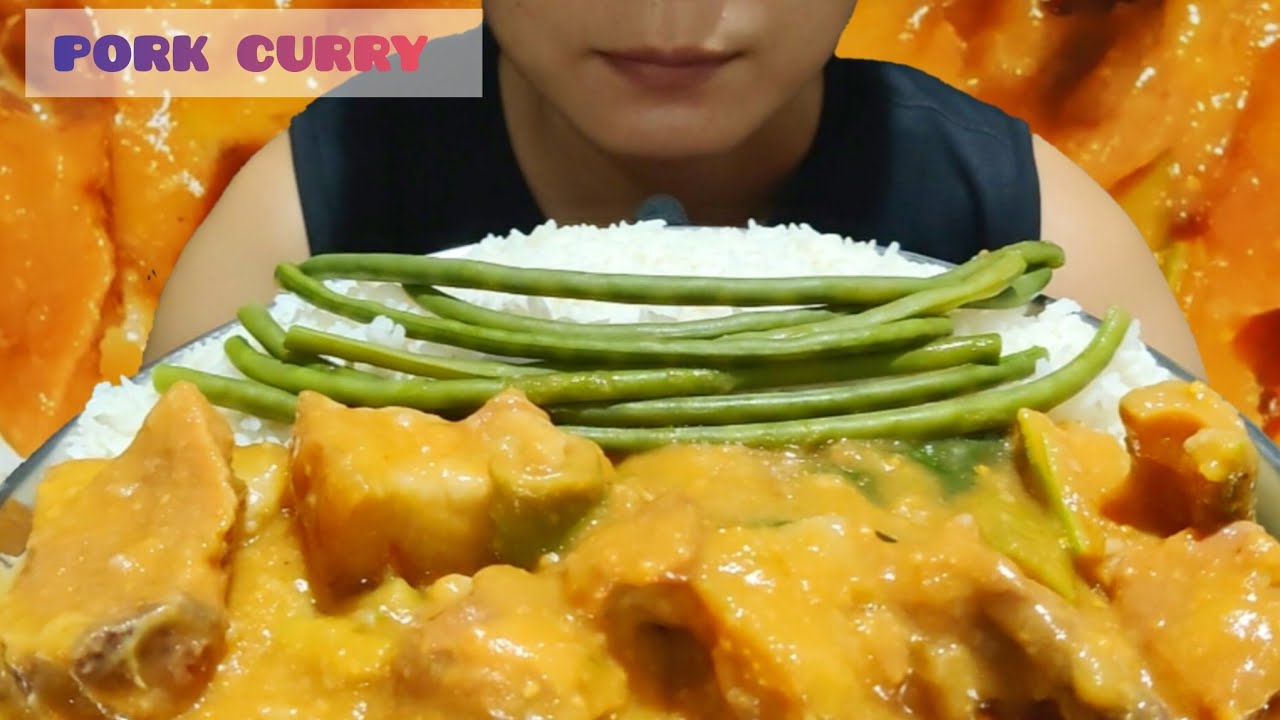 PORK CURRY (Wahan Chakhwi) Tripura style Dish with Rice and Beans Boil ...