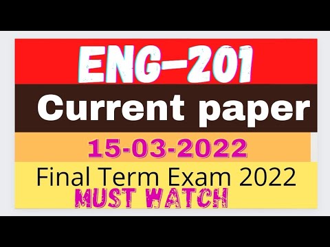 Eng201 today paper | current paper | eng201 final term exam - YouTube