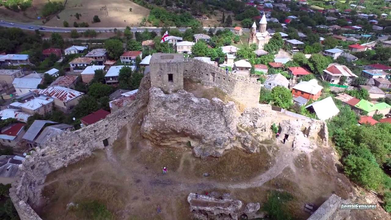 Surami Fortress ⁄ სურამის ციხე ⁄ Крепость Сурами ⁄ Georgia, 4K aerial ...