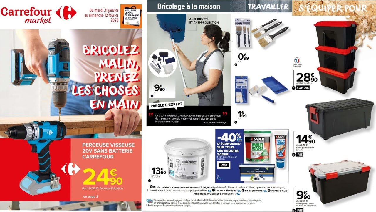 BRICOLAGE MALIN - CARREFOUR - ARRIVAGE BRICOLAGE - OUTILS - RANGEMENT ...