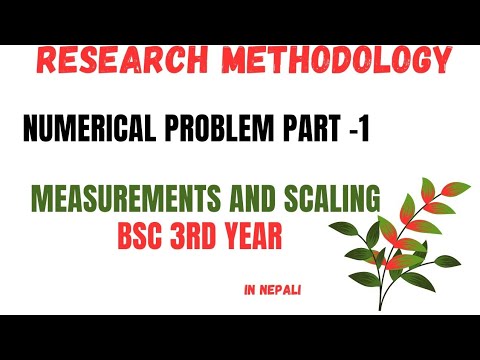 Research methodology||numerical part-1 measurement and scaling - YouTube