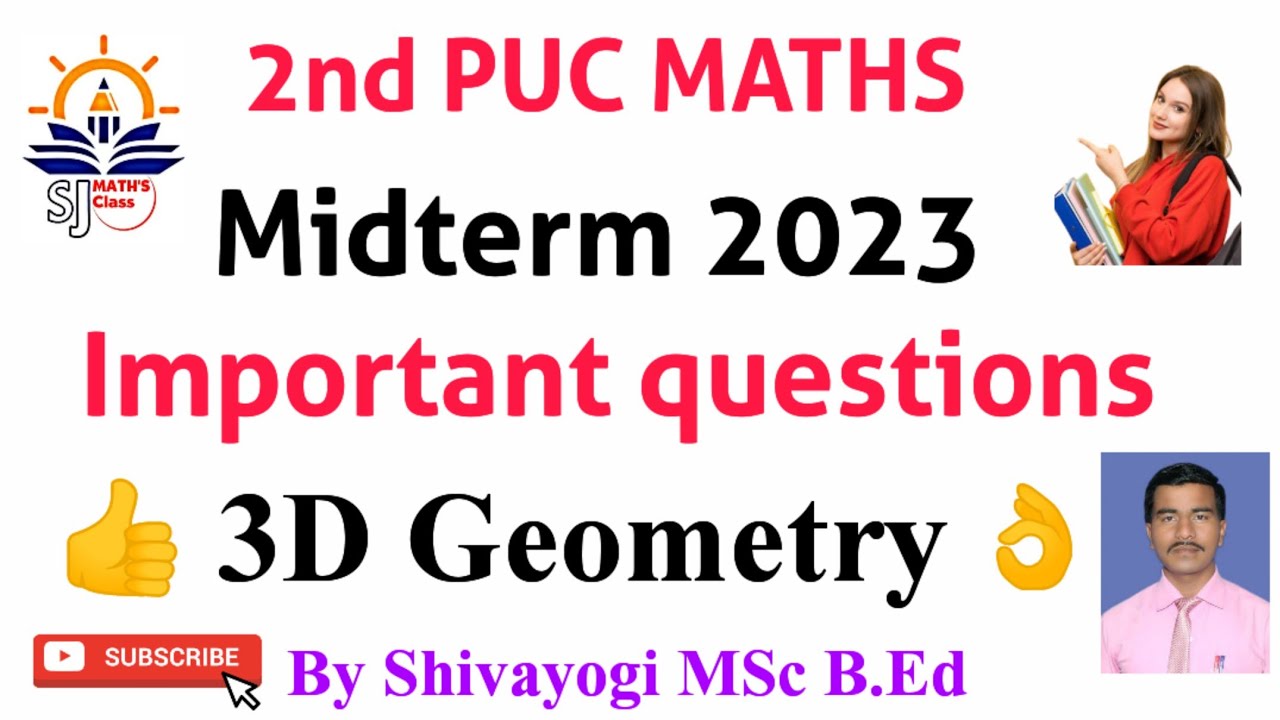 3D geometry fix questions|| class 12 maths|| midterm 2023 || 2nd PUC 3d ...