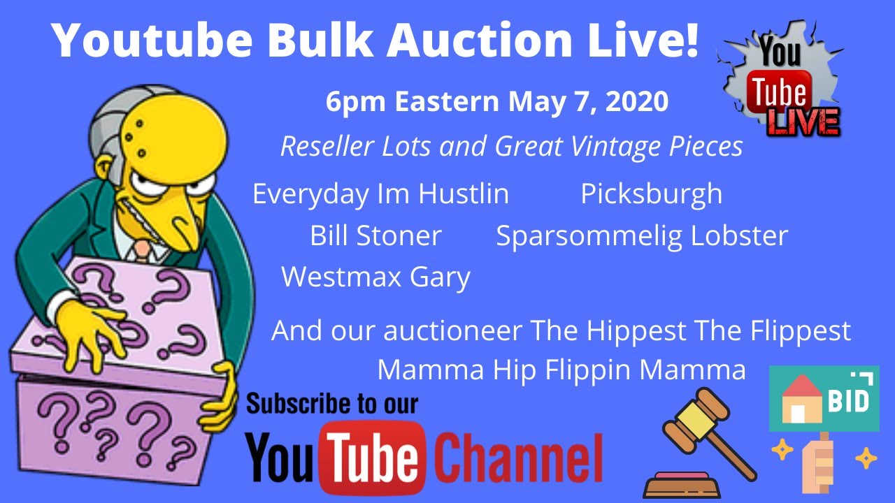 Youtube Bulk Auction Live! Reseller Lots and Free Shipping! - YouTube