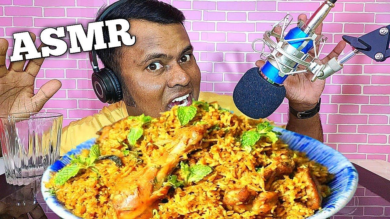 ASMR CHICKEN BIRYANI (EATING SOUNDS) ASMR MUKBANG | FOODIE HEMANTH ...