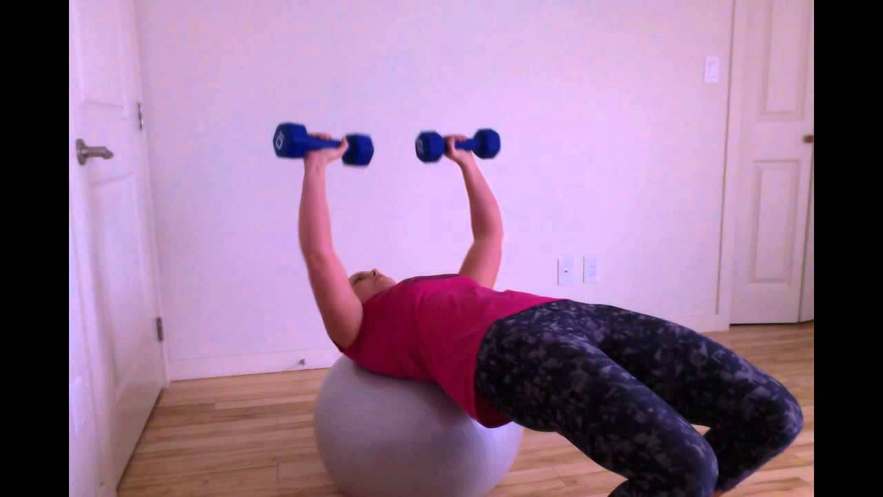 Chest Press on Stability Ball - YouTube