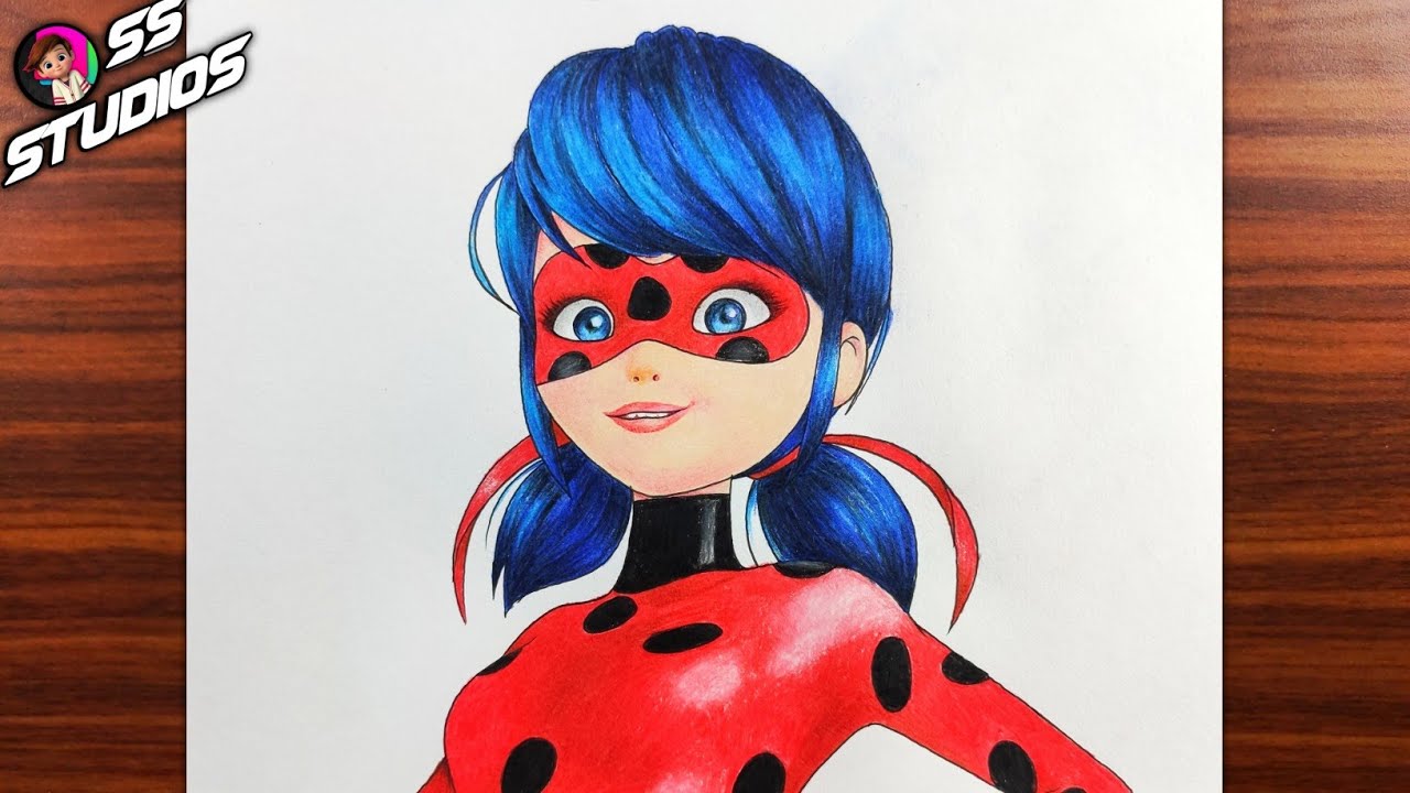 How to Draw Miraculous Ladybug step by step with color Pencil - YouTube