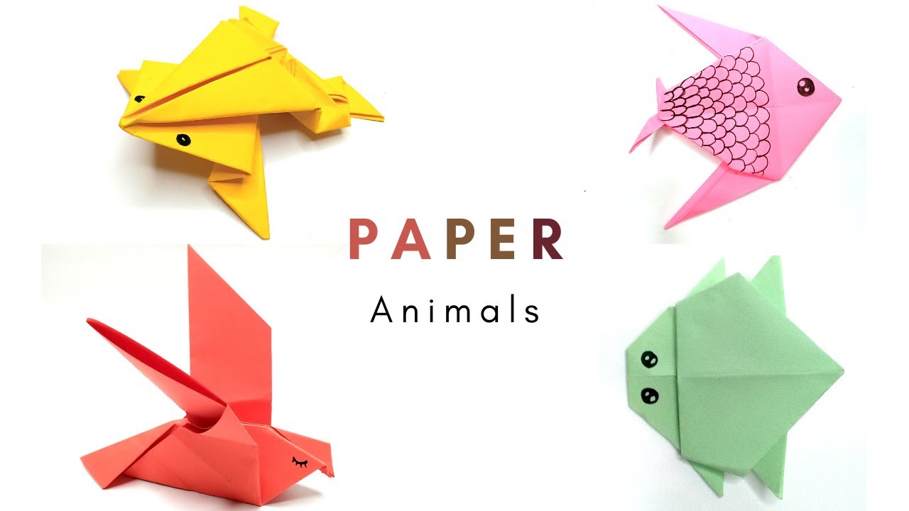 How to Make 4 Origami Paper Animals | DIY Tutorial - YouTube