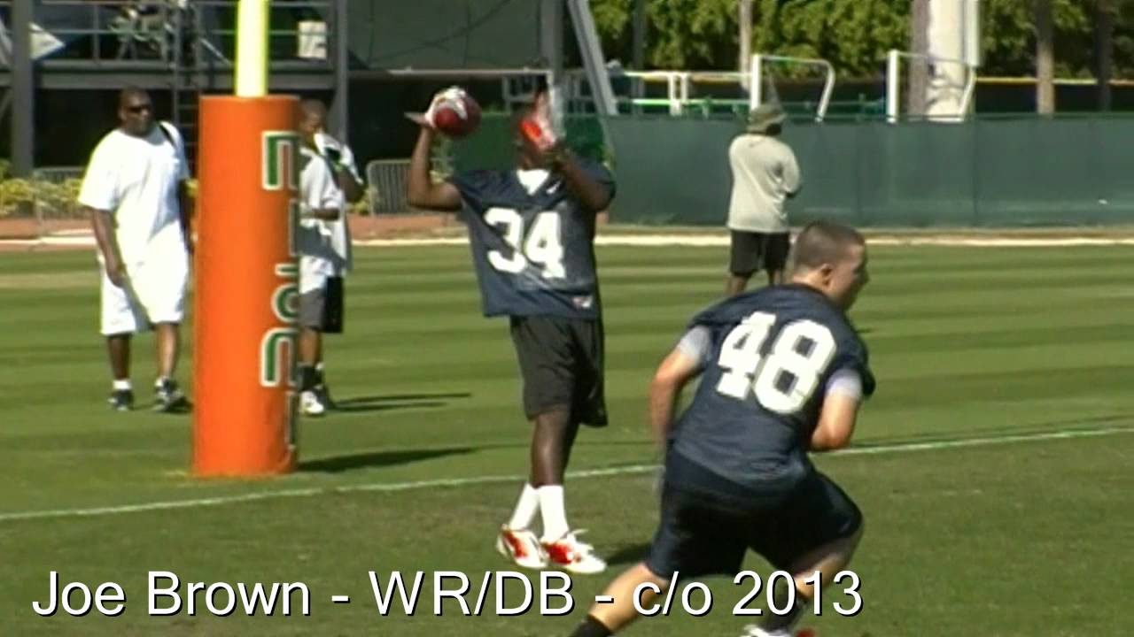 Joe Brown - Rockledge WR 2013(clips from al golden football camp) - YouTube
