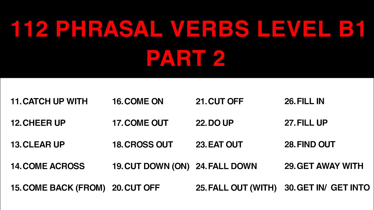 112 PHRASAL VERBS LEVEL B1 | PART 2 | NGHE LẶP LẠI NHIỀU LẦN | TIẾNG ...
