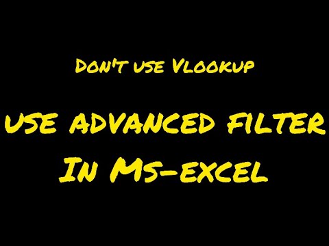 How to use advanced filter in excel | Easy Steps - YouTube