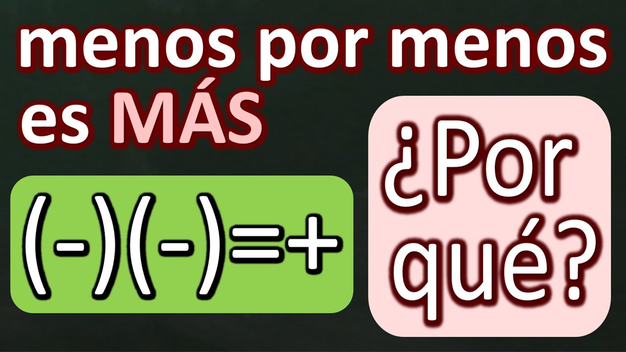 Demostraci n De Por Qu Menos Por Menos Es M s Multiplicaci n De