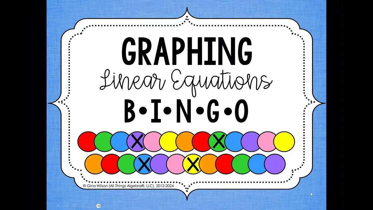 Graphing Linear Equations Bingo PREVIEW - YouTube