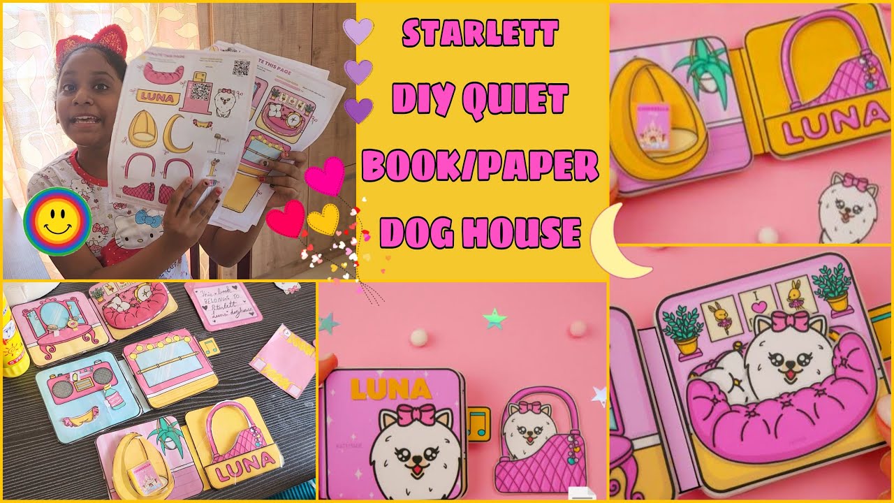 DIY Making Paper Luna Dog House🤩⭐Miniature Quiet Book Made With Paper ...
