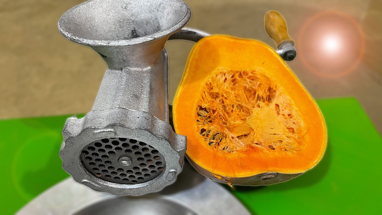 Grind the pumpkin! meat grinder & pumpkin 🎃 - YouTube