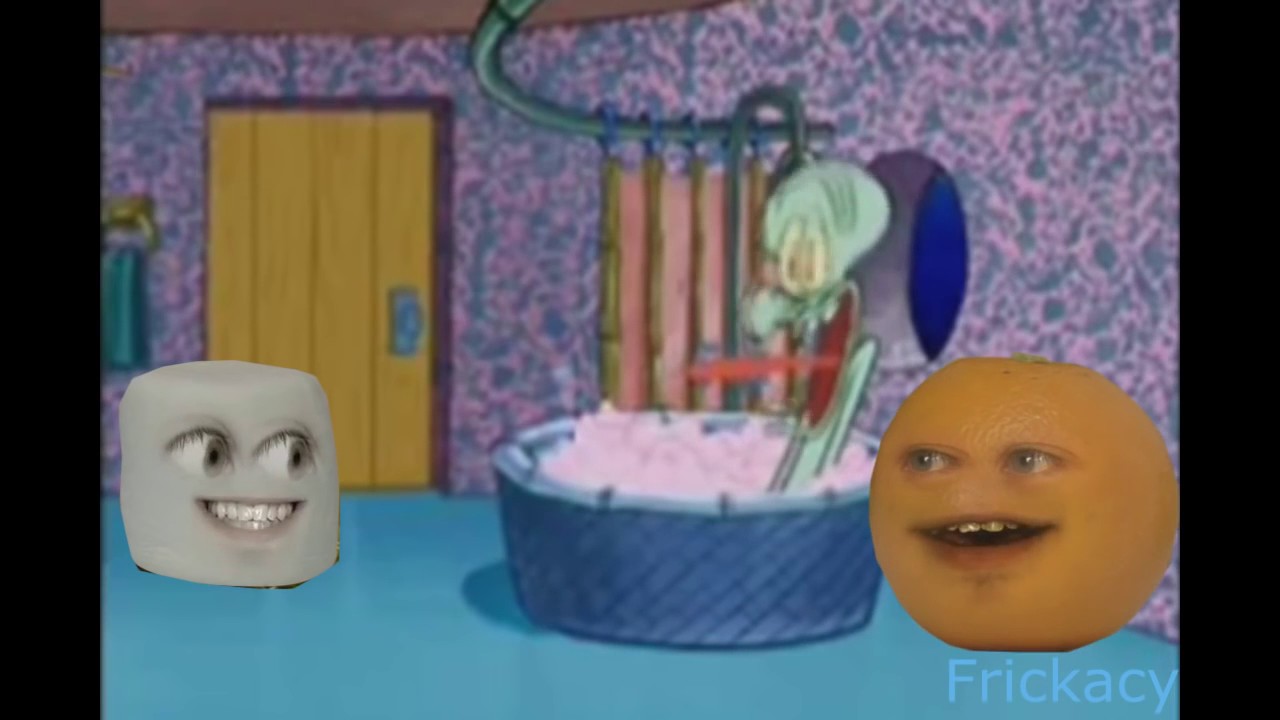 The Annoying Orange AND MARSHMALLOW Drops By Squidward's House HD - YouTube