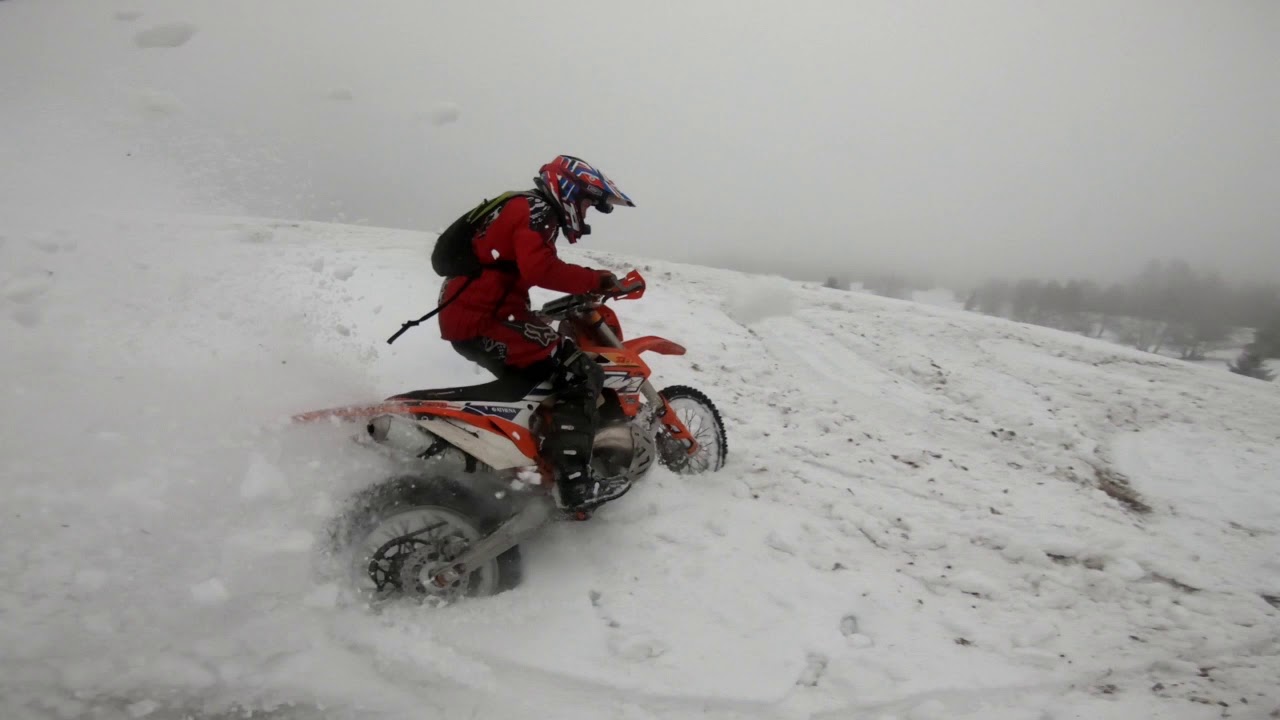 Snow Riding KTM EXC 250 - YouTube