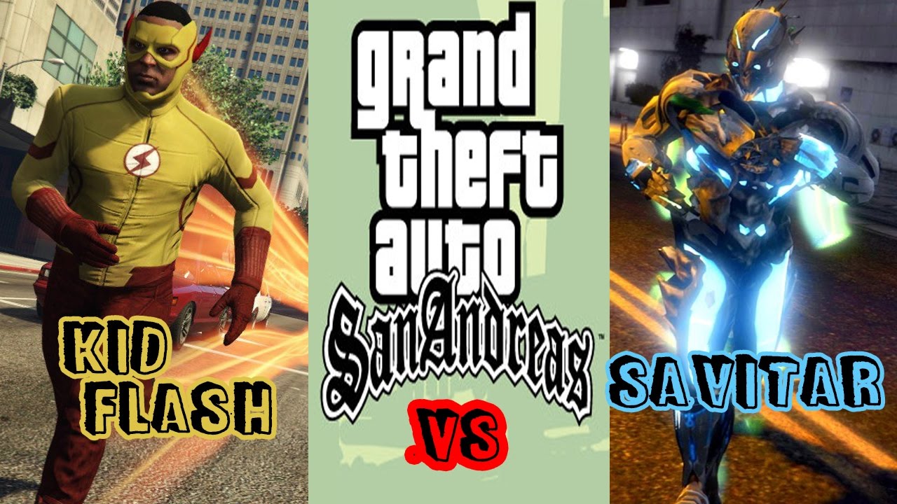 KID FLASH VS SAVITAR - VERSÃO GTA SA - YouTube