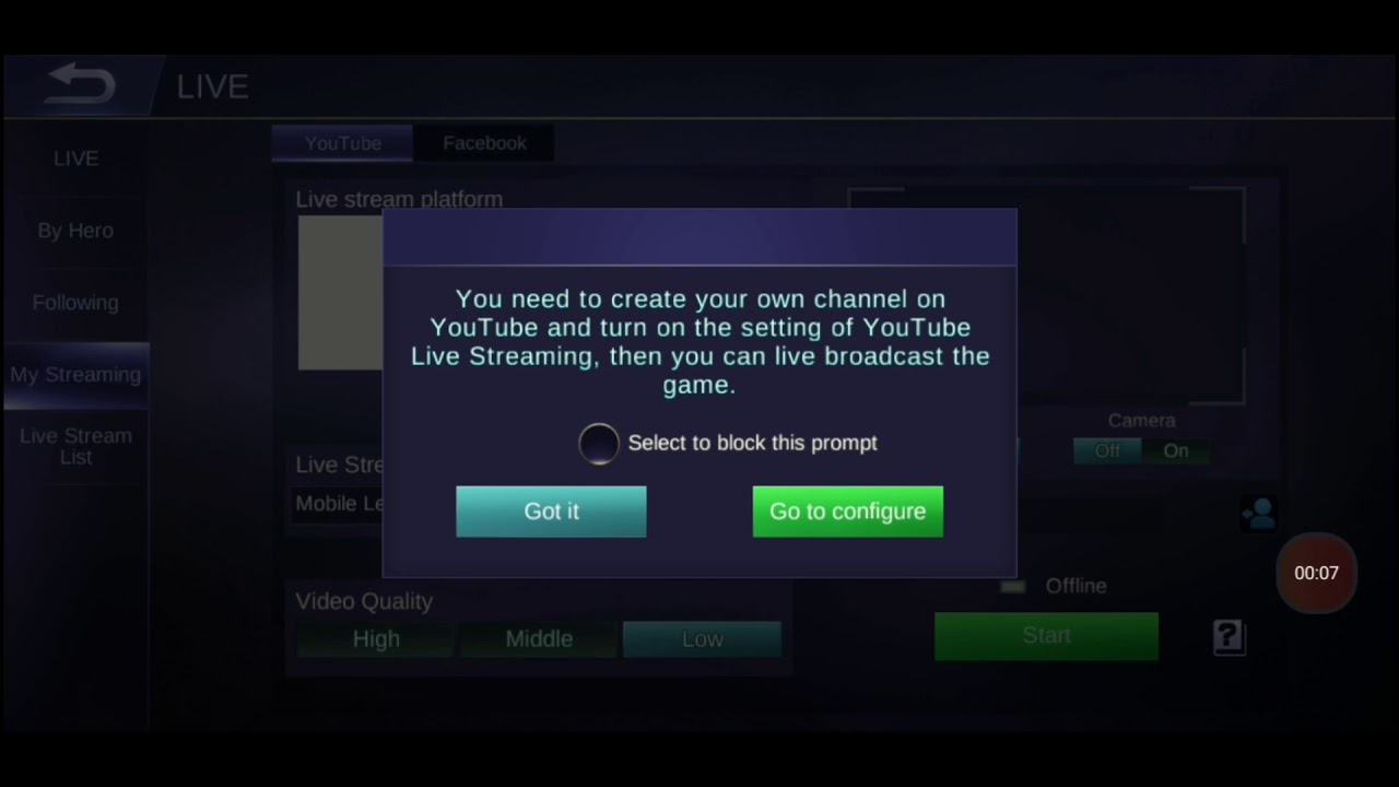 How to on live stream in ml | Mobile legend - YouTube