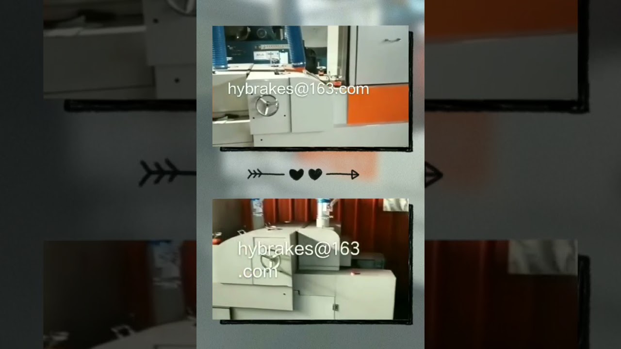 Brake pad grinding machine (grinder/chamfering/Slotting) - YouTube