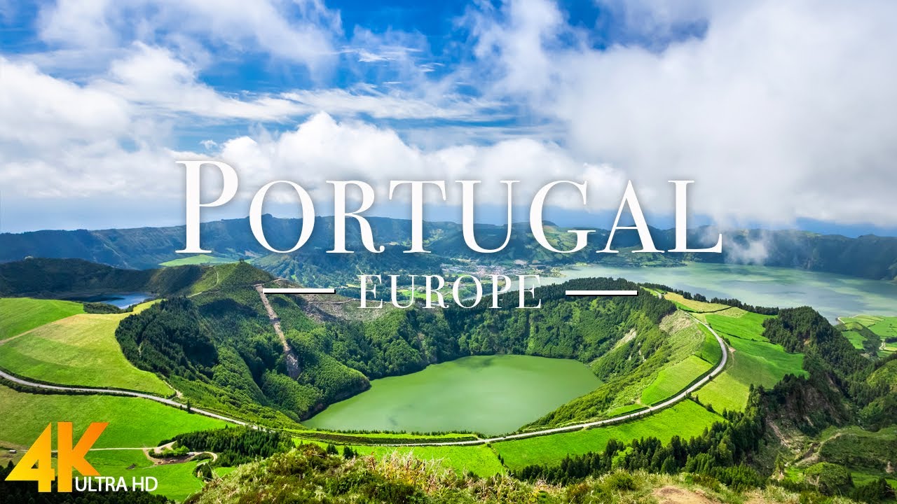 FLYING OVER PORTUGAL (4K UHD) - Relaxing Music Along With Beautiful ...
