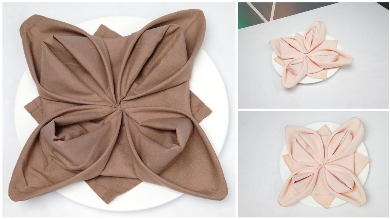 LOTUS DESIGN NAPKIN FOLDING - YouTube