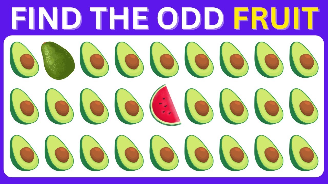 Find the Odd One Out - Fruit Edition! 🍎🍌🍇 | Easy, Medium, Hard 35 ...