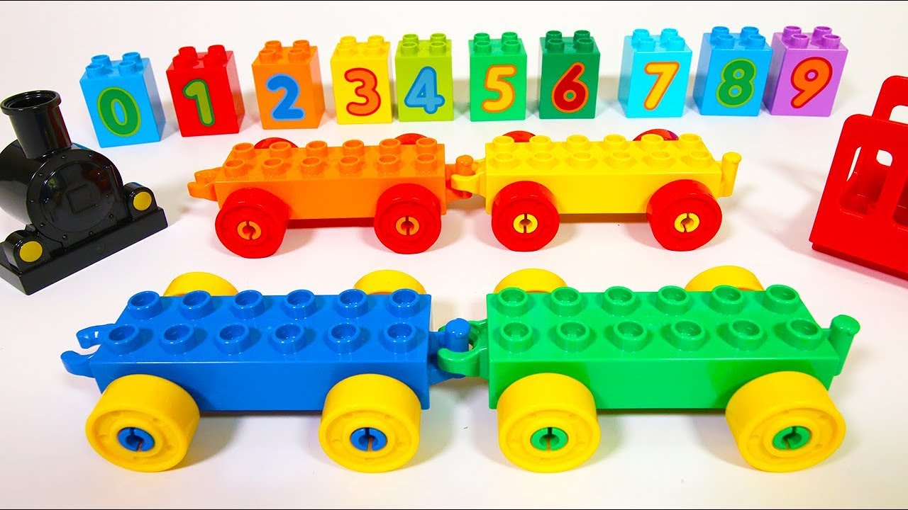 Learn Colors and Numbers with Duplo Train and Building Blocks - for ...